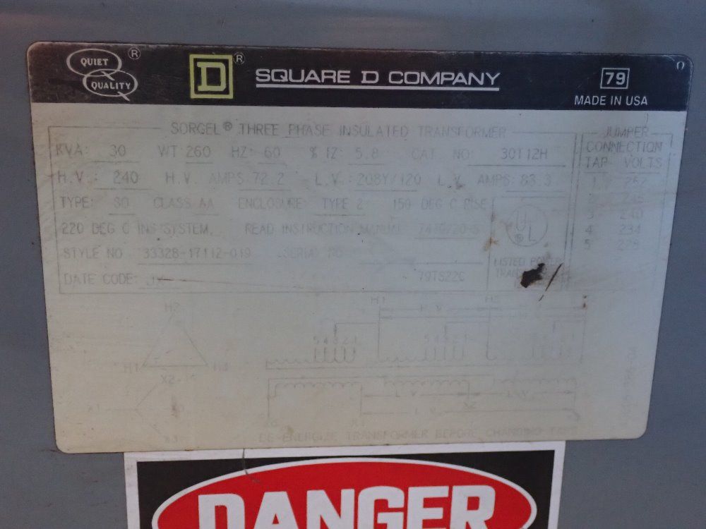 Used Square D Transformer | HGR Industrial Surplus