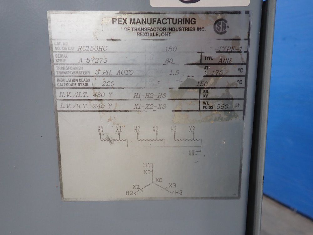 Used Rex Transformer | HGR Industrial Surplus