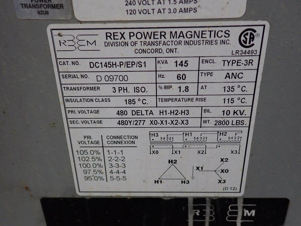 Used Rex Transformer | HGR Industrial Surplus
