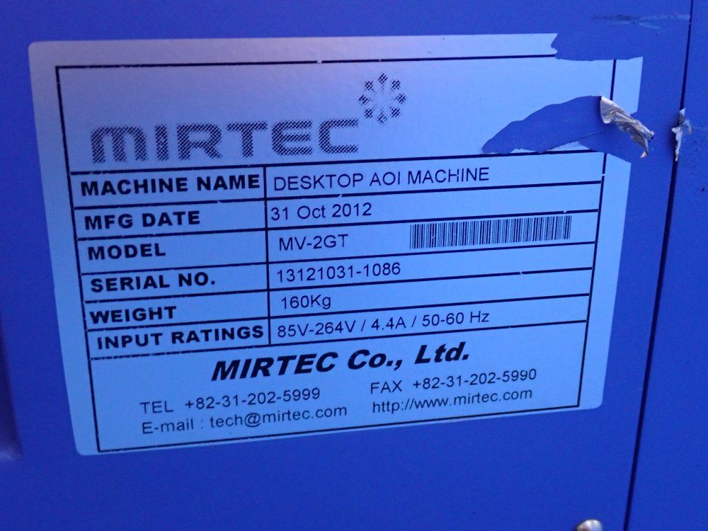Used Mirtec Desktop Aoi Machine | HGR Industrial Surplus