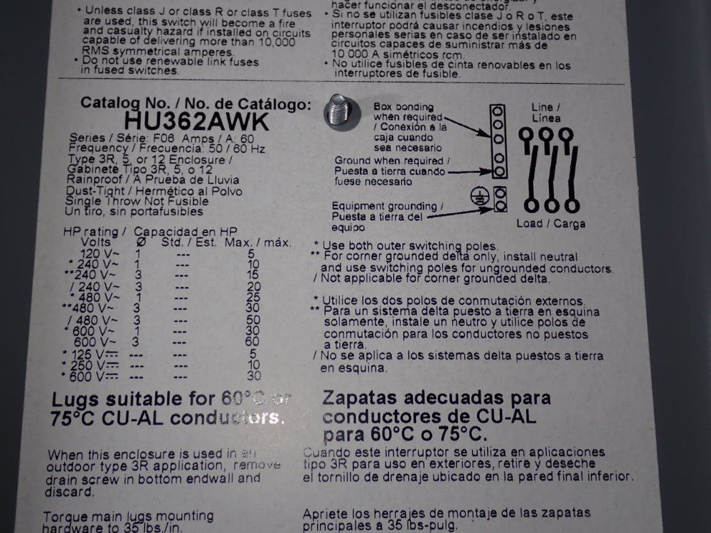 Used Square D Non Fusible Disconnect | HGR Industrial Surplus