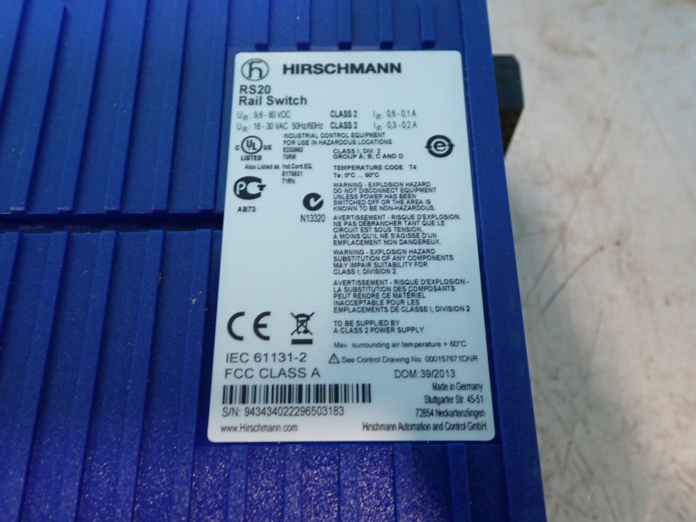 Hirschmann Rail Switch - Rs20-0800t101sdaphh08.0.01 | HGR*24