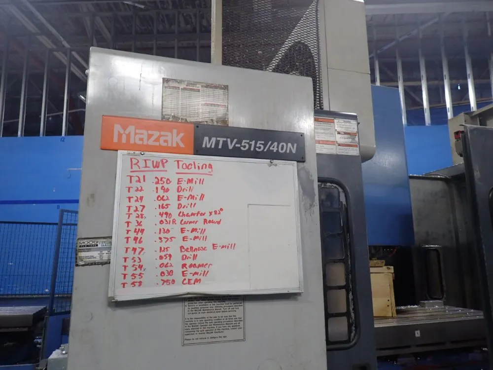 Mazak 21" X 51" Tables CNC VMC - Mtv515/40n | HGR*24