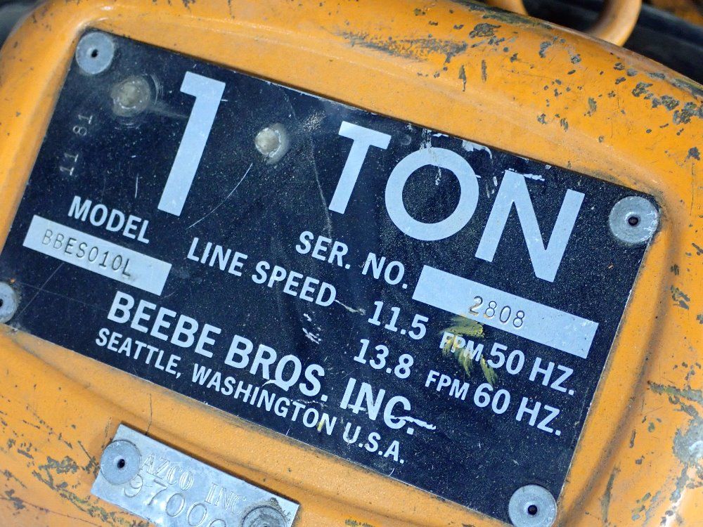 Used Beebe Bros Chain Hoist | HGR Industrial Surplus