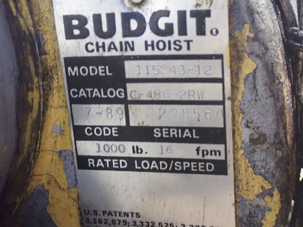 Used Budgit Chain Hoist | HGR Industrial Surplus