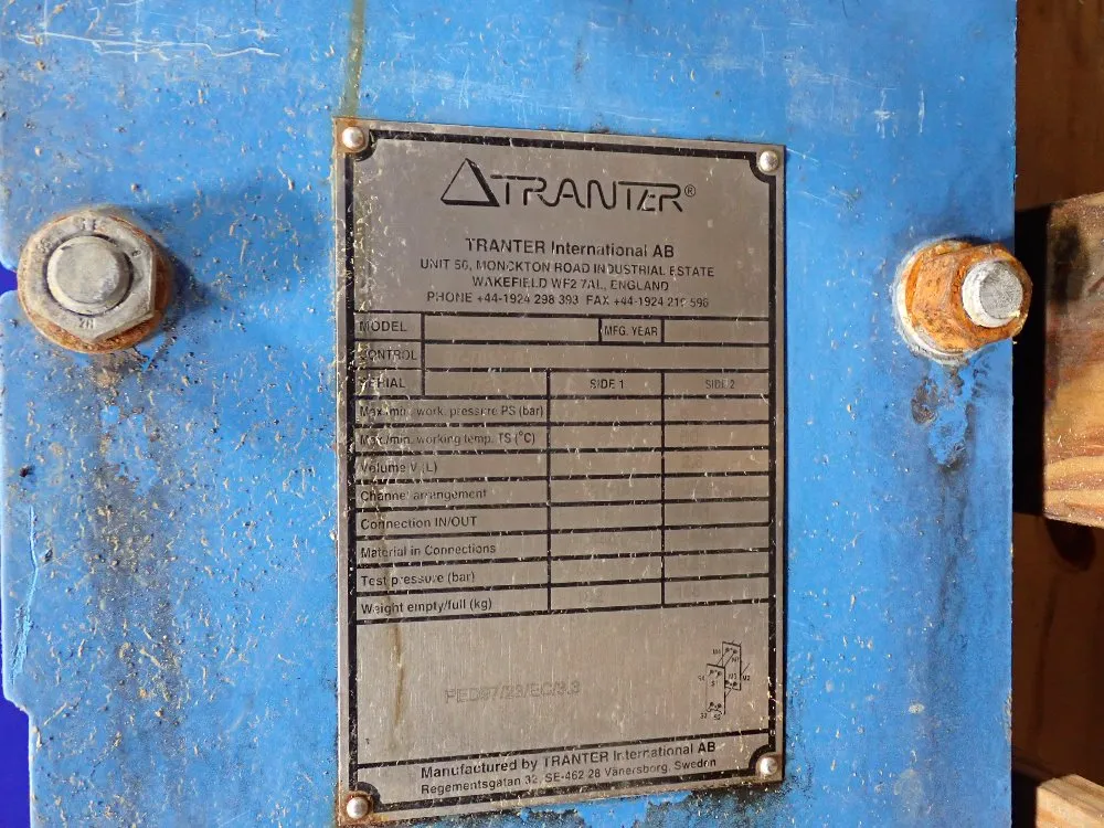 Used Tranter International Heat Exchanger | HGR Industrial Surplus
