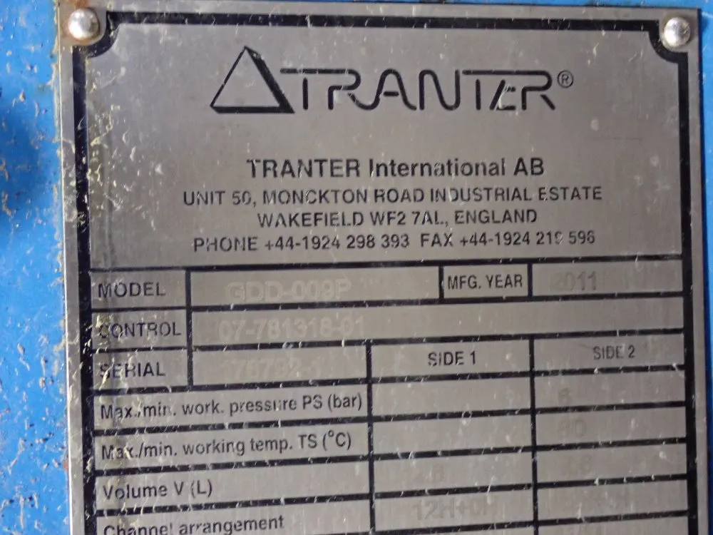 Used Tranter International Heat Exchanger | HGR Industrial Surplus