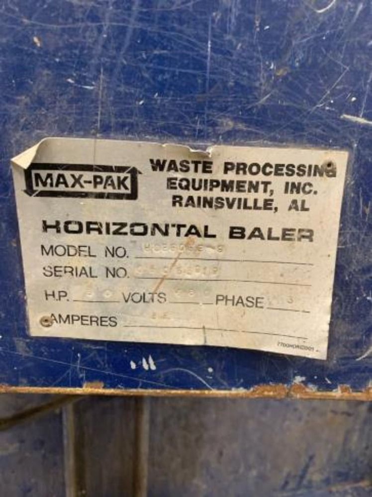 Used Max Pak Max Pak 50 Hp Closed End Baler | HGR Industrial Surplus