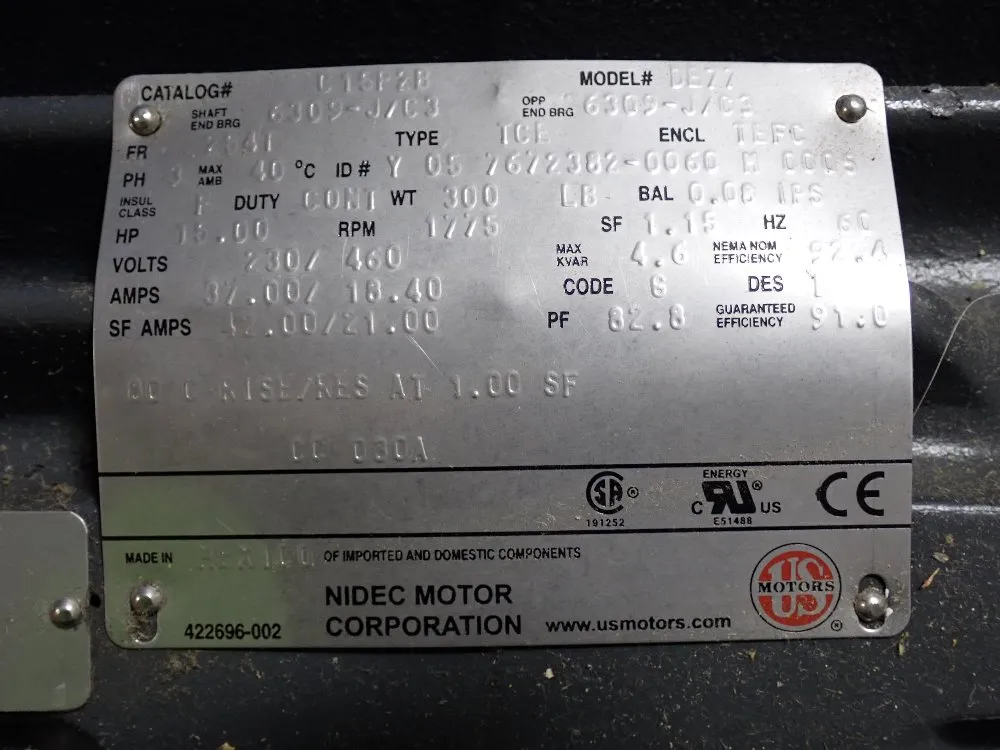 Used Nidec Motor | HGR Industrial Surplus