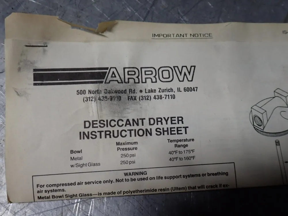 Arrow 250 Psi Desiccant Dryer | HGR*24