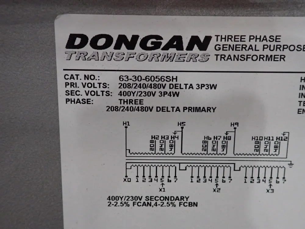 Used Dongan Three Phase Transformer | HGR Industrial Surplus
