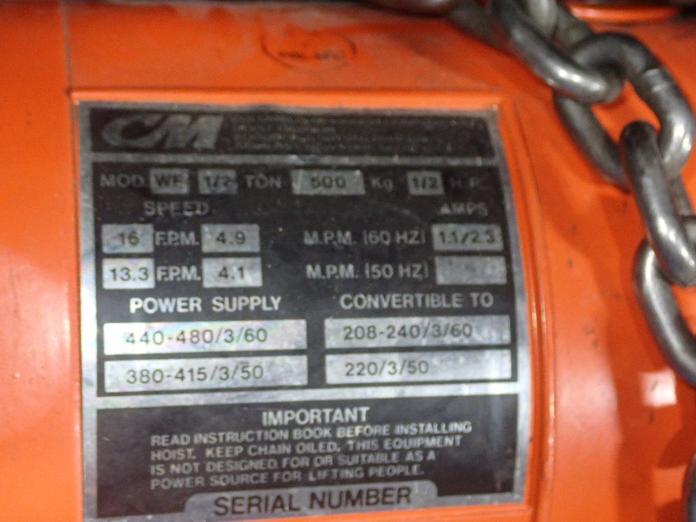 Used Cm Chain Hoist | HGR Industrial Surplus