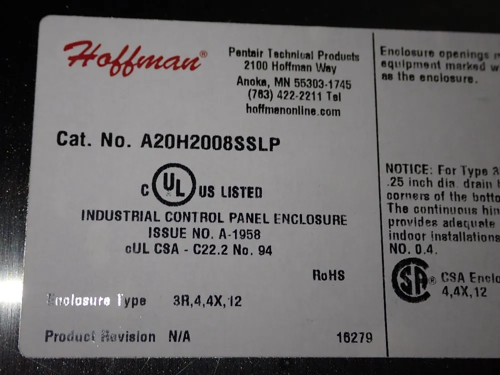Used Hoffman Electrical Enclosure | HGR Industrial Surplus