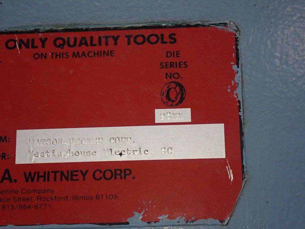 Used W.a. Whitney Punch Press | HGR Industrial Surplus