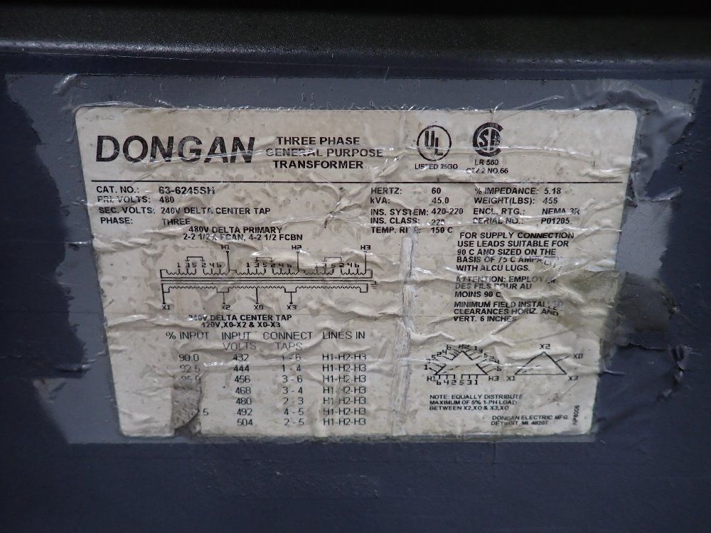 Used Dongan Transformer | HGR Industrial Surplus