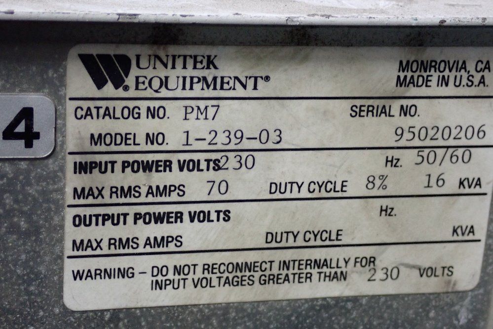 Used Unitek Ac Welding Control | HGR Industrial Surplus