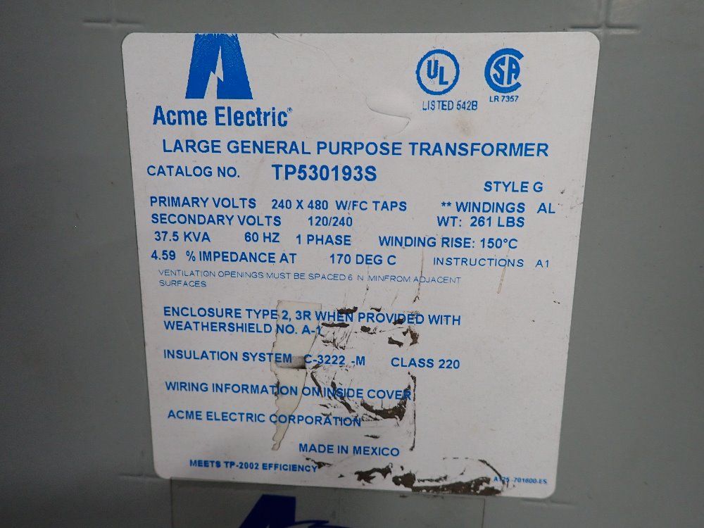 Used Acme Transformer | HGR Industrial Surplus