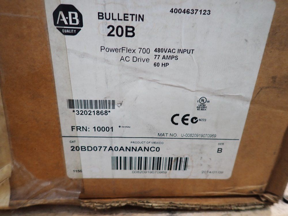 Used Allen-bradley Allen-bradley 20bd077a0annanc0 Powerflex 700 Ac...