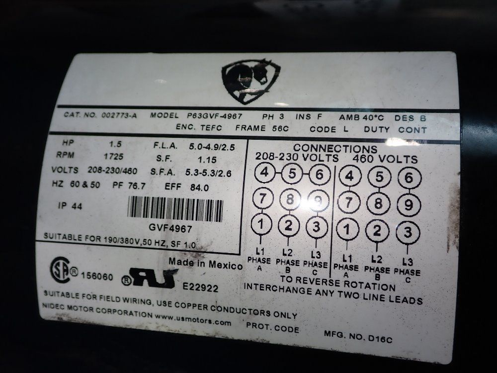 Used Big Ass Fans Motor | HGR Industrial Surplus