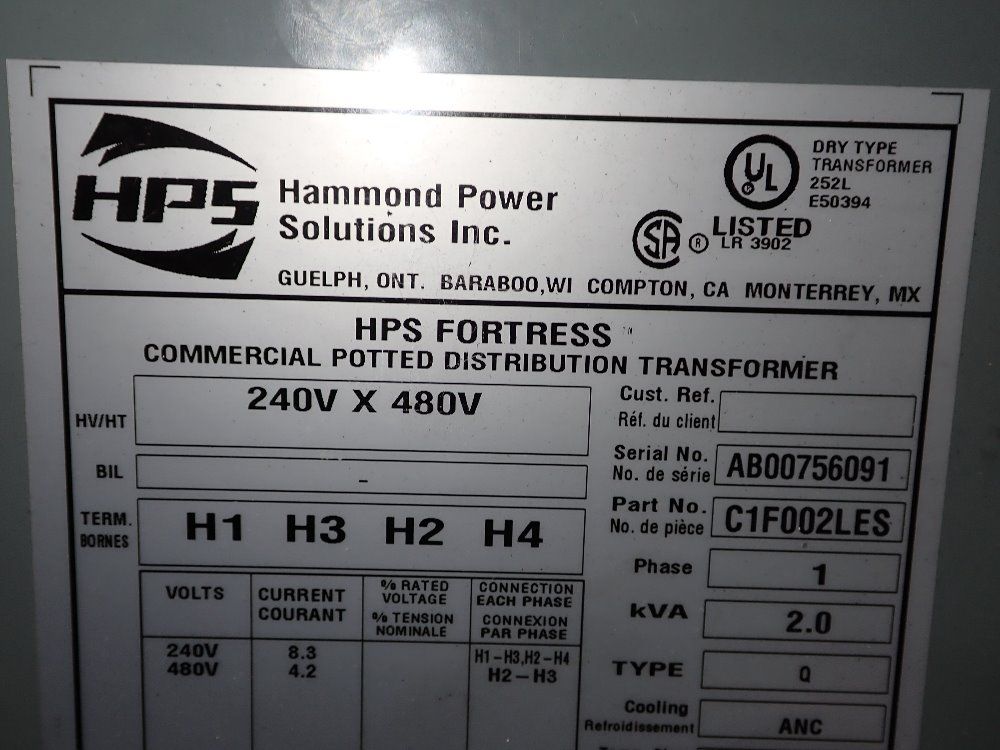 Used Hps Transformer | HGR Industrial Surplus