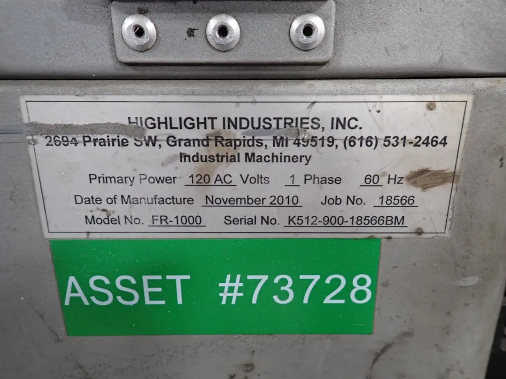 Highlight Industries 21"x4" Fantom Robot Stretch Wrapper - Fr-1000...
