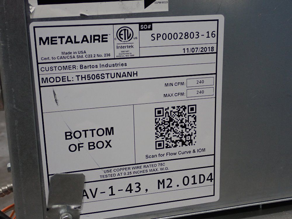 Used Sterling Vav Terminal Unit | HGR Industrial Surplus
