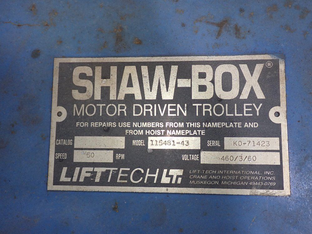 Used Shaw-box 2010 Shaw-box 5 Ton Chain Hoist | HGR Industrial Surplus