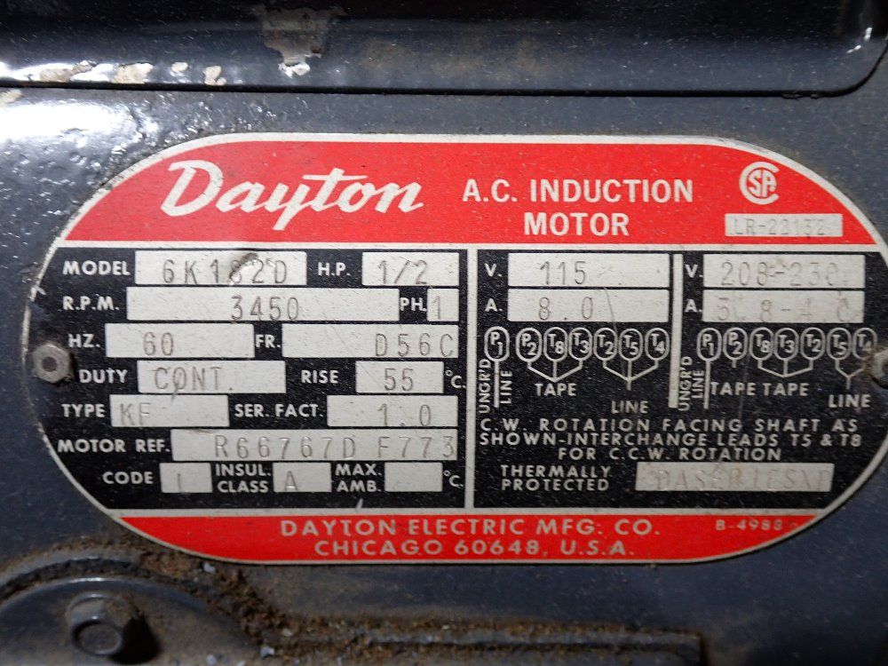 Used Dayton 1/2 Hp Motor | HGR Industrial Surplus