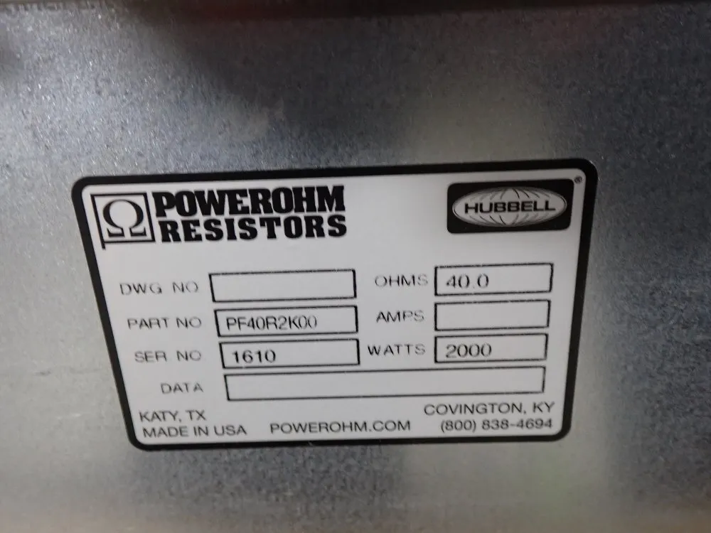 Used Hubbell Braking Resistor | HGR Industrial Surplus