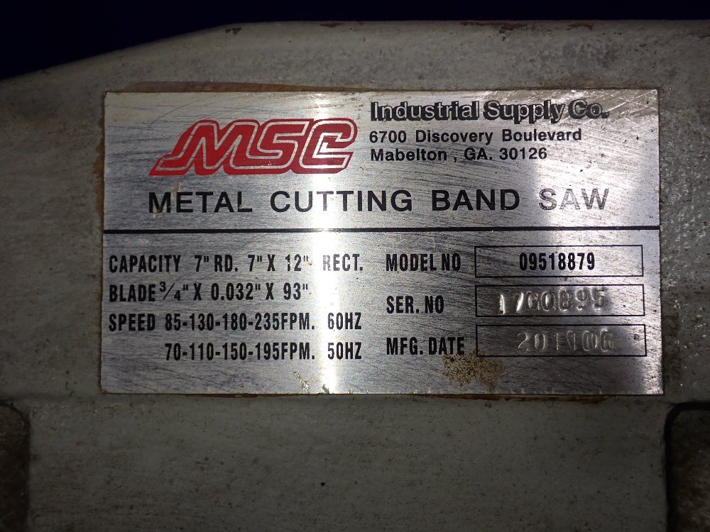 Used Msc Horizontal Band Saw | HGR Industrial Surplus