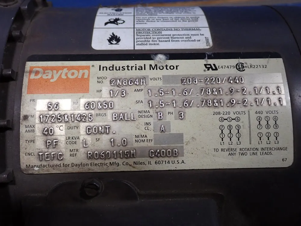 Used Dayton 1/3 Hp Motor | HGR Industrial Surplus