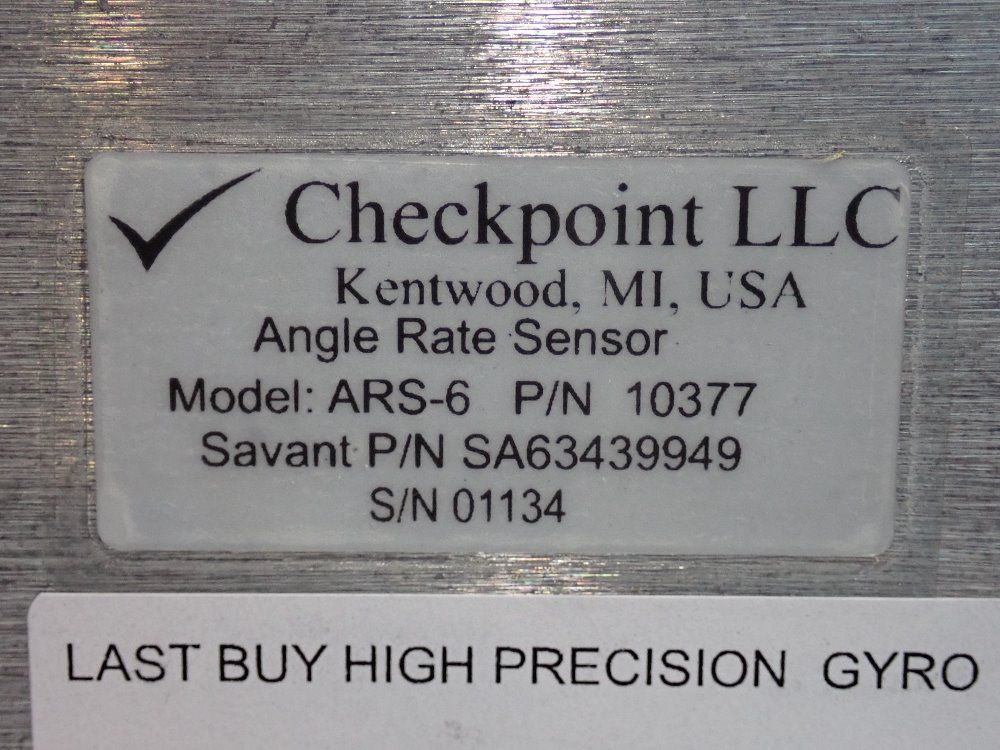 Used Check Point Llc Angle Rate Sensor | HGR Industrial Surplus
