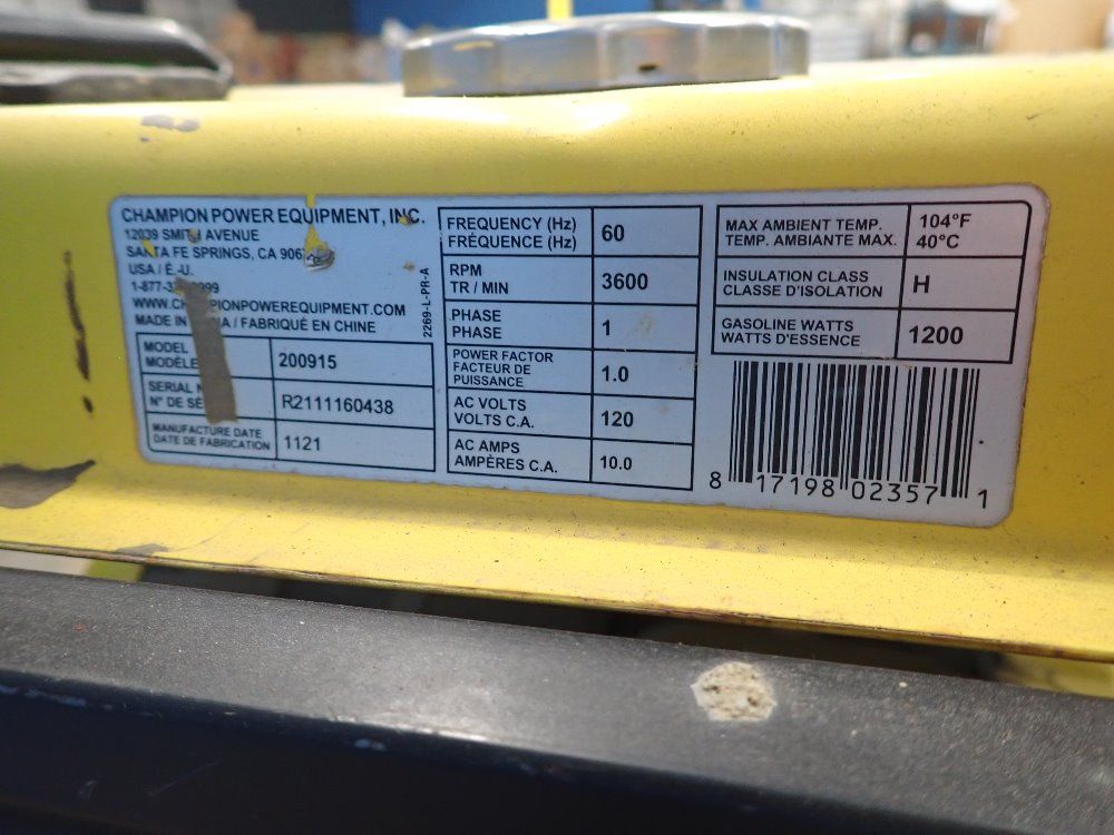Used Champion Generator | HGR Industrial Surplus