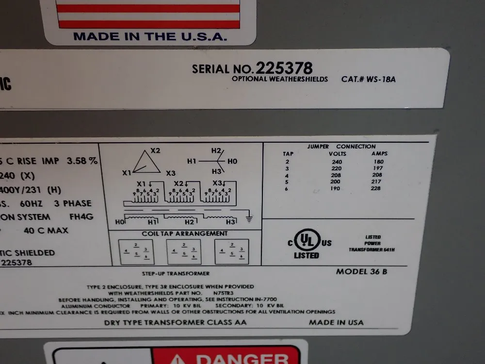 Used Federal Pacific Federal Pacific 75 Kva Transformer | HGR Industrial...