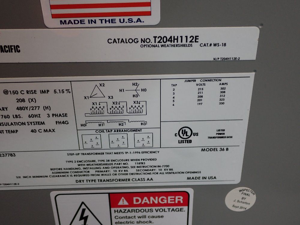 Used Federal Pacific Federal Pacific 112.5 Kva Transformer | HGR ...