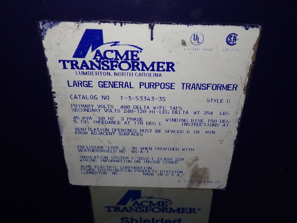 Used Acme Transformer | HGR Industrial Surplus
