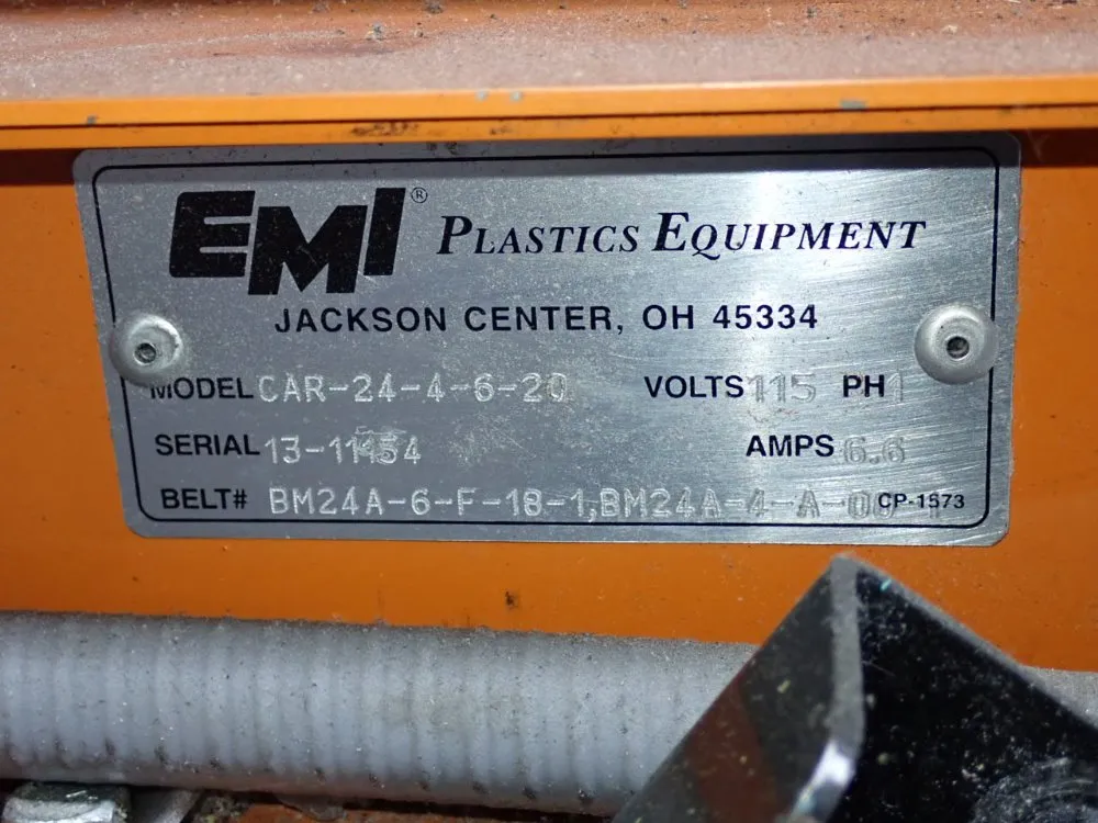Used Emi Plastic Equipment Power Belt Conveyor | HGR*24