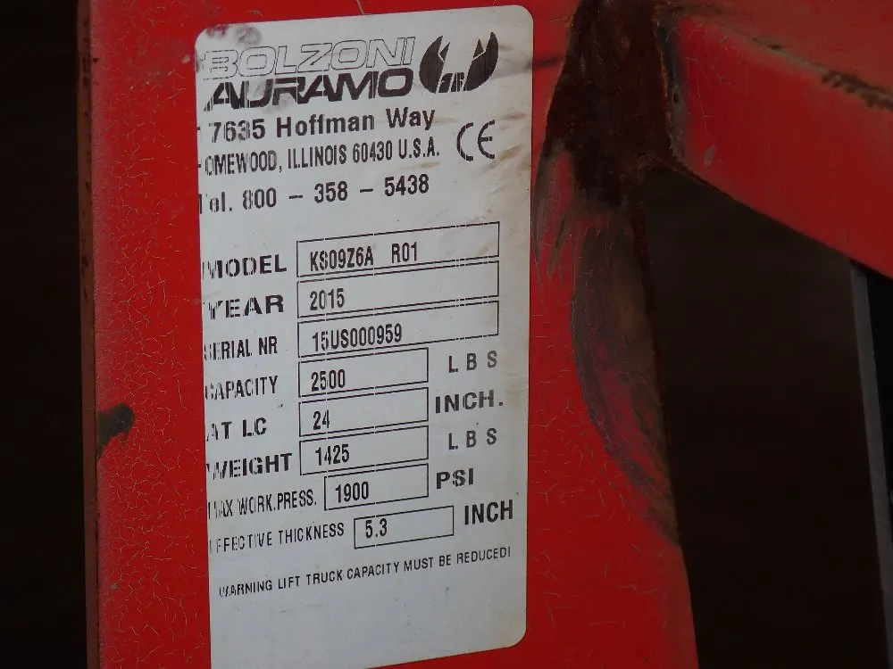 Used Bolzoni Auramo Forklift Clamp Attachment | HGR Industrial Surplus