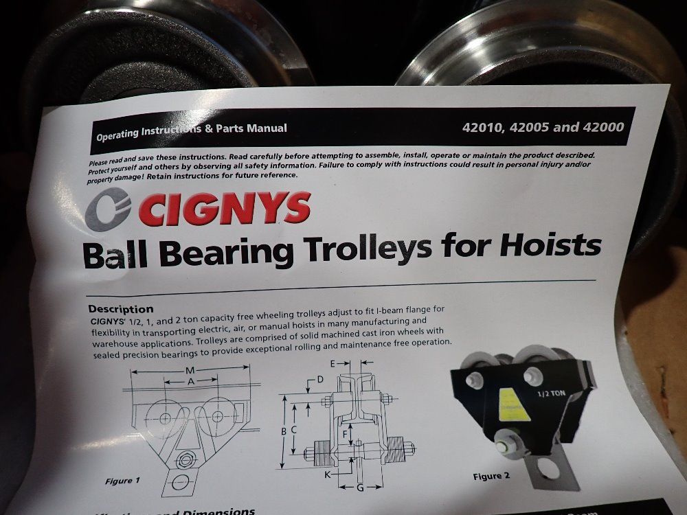 Used Cignys Ball Bearing Trolleys For Hoists | HGR Industrial Surplus