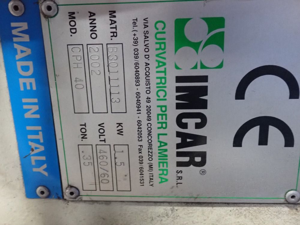 Used Imcar Double Pre-bending Profile Machine | HGR Industrial Surplus