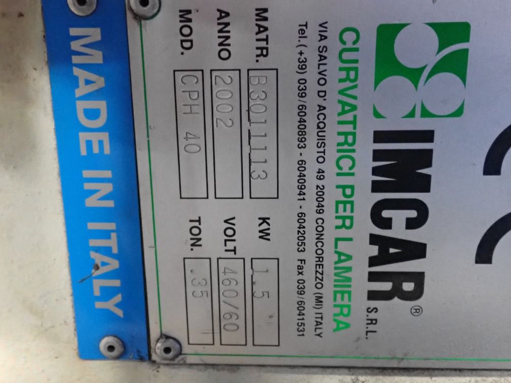 Used Imcar Double Pre-bending Profile Machine | HGR Industrial Surplus