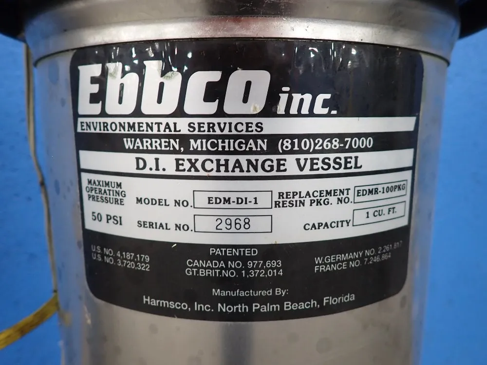 Used Ebbco D I Exchange Vessel | HGR Industrial Surplus