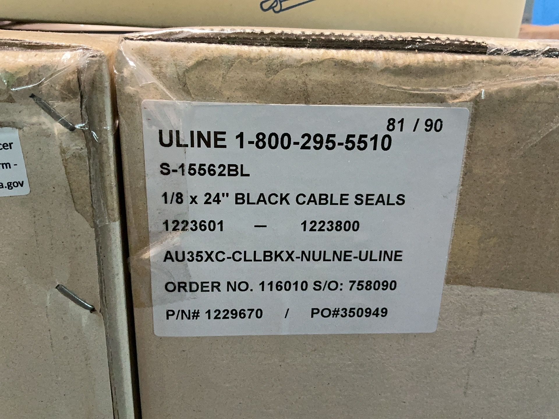 Uline Cable Seals - S-15562bl | HGR*24