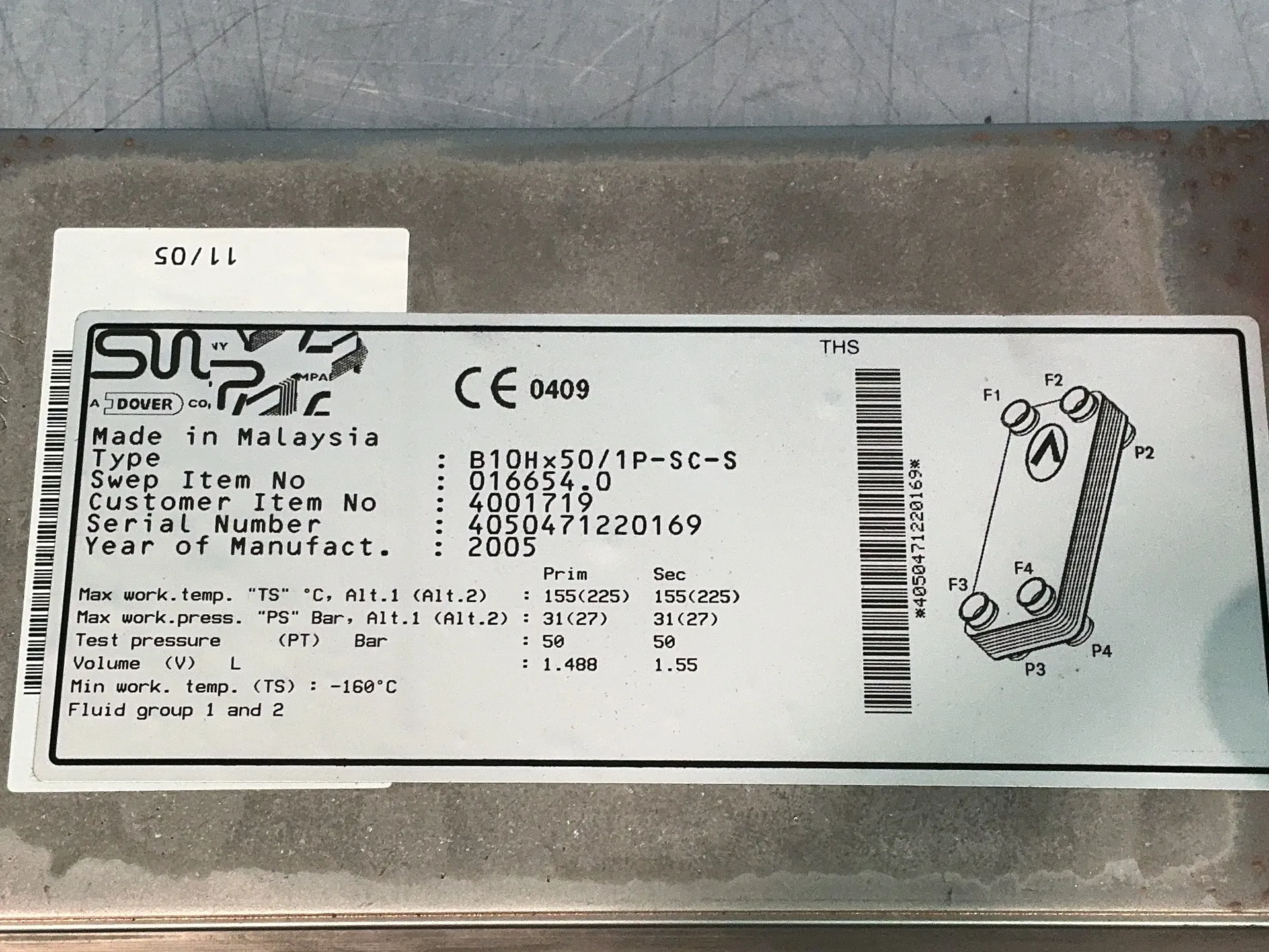Swep Brazed Plate Heat Exchanger - B10hx50/1p-sc-s | HGR*24