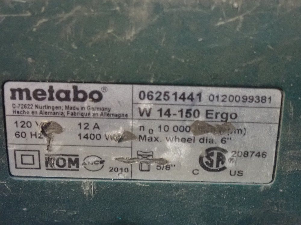 Used Metabo Electric Grinder | HGR Industrial Surplus