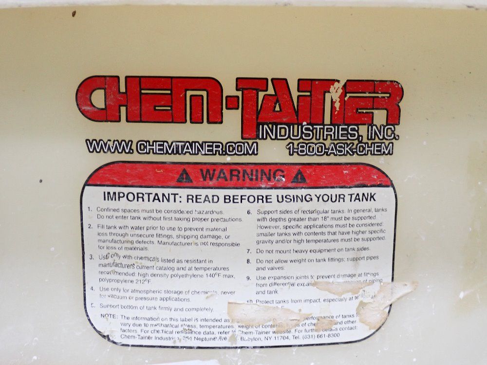 Used Chemtainer Plastic Mobile Tank | HGR Industrial Surplus