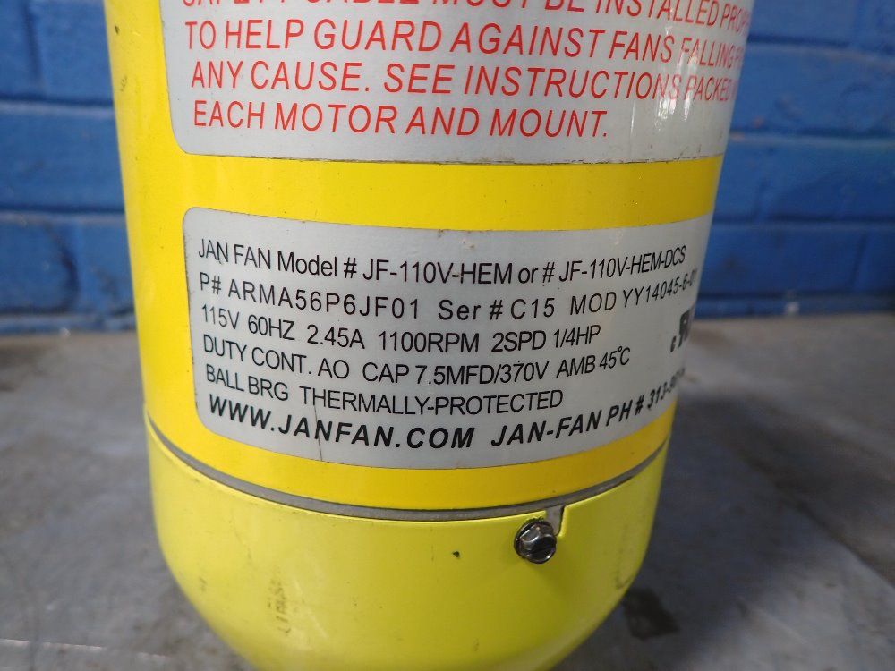 Used Jan Fan 1/4 Hp Motor | HGR Industrial Surplus