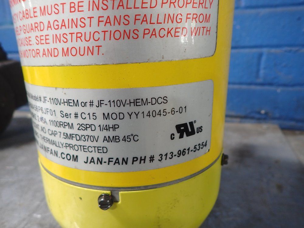 Used Jan Fan 1/4 Hp Motor | HGR Industrial Surplus