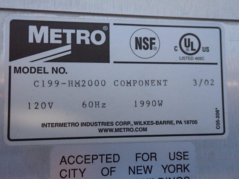 Used Metro Oven W/dual Temp Controller | HGR Industrial Surplus