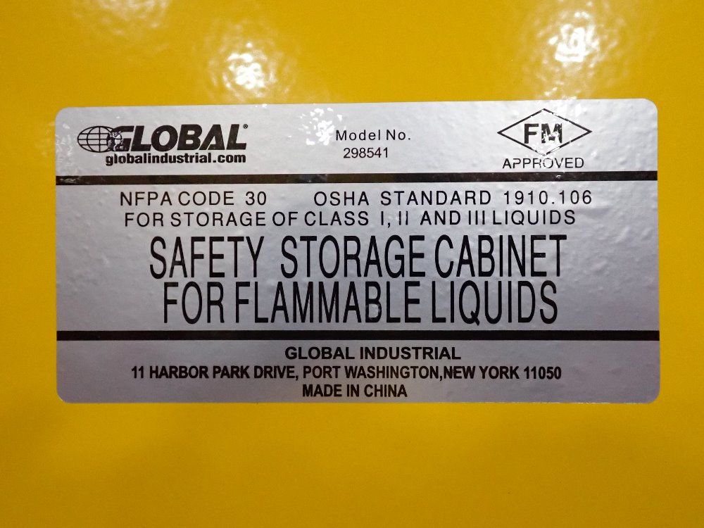 Used Global Flammable Cabinet | HGR Industrial Surplus